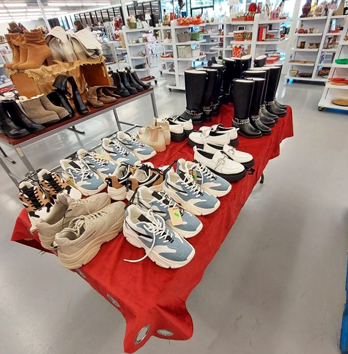 Shoe bonanza on red-carpet display! From practical sneakers to statement boots—all without the mall markup or pushy salespeople.