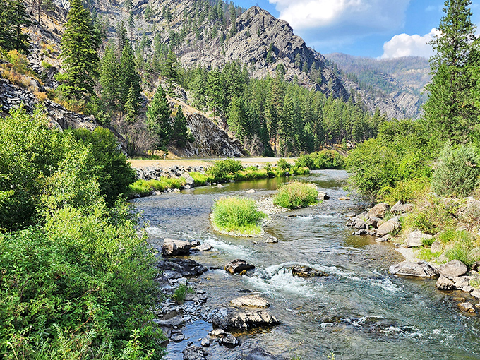Water music at its finest&mdash;the symphony of rushing currents over sun-warmed rocks creates Montana's most soothing soundtrack.