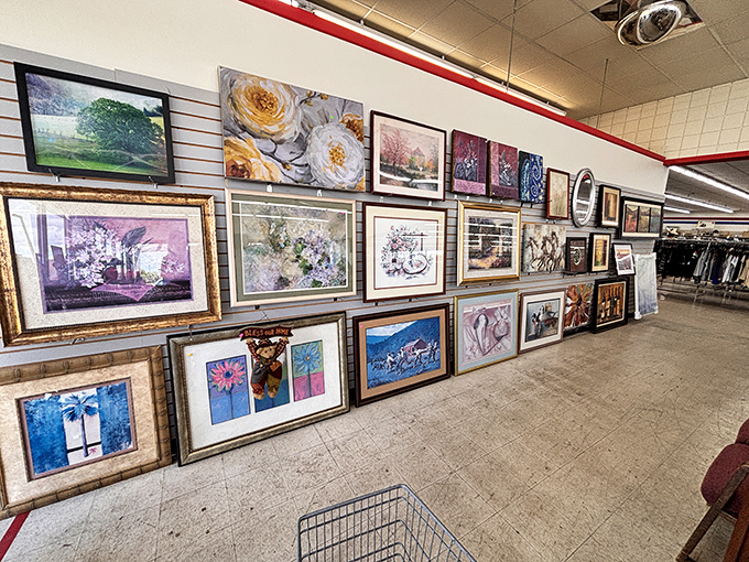 Wall-to-wall framed artwork means your blank walls can finally stop judging you for their nakedness and boredom.