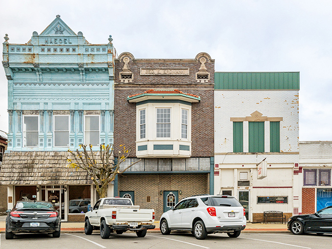 These pastel-hued storefronts along Franklin Street could double as a movie set, except the affordable living is refreshingly real.