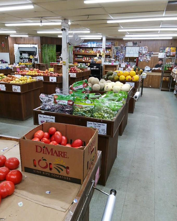 Fresh produce displays that remind you vegetables actually grow in dirt, not plastic packaging.
