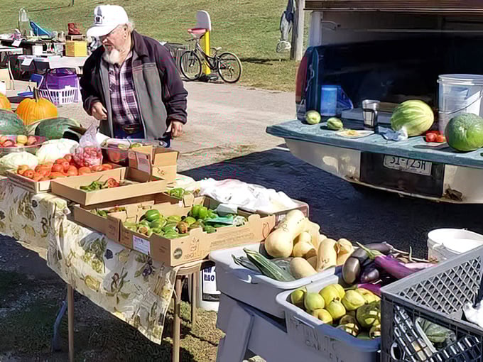 Farm-fresh produce meets vintage hunting. This vendor knows Nebraska shoppers appreciate both heirloom tomatoes and heirloom furniture in equal measure.