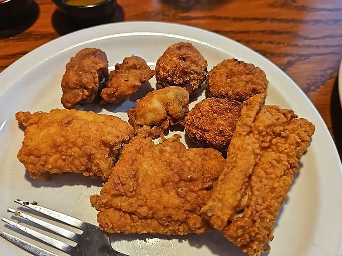 Fried to golden perfection, these crispy morsels prove that sometimes the simplest preparations let quality seafood shine brightest. Comfort food with coastal credentials.