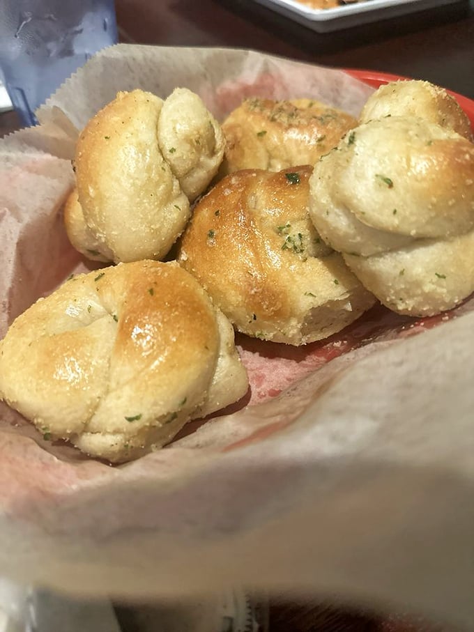 Garlic knots that could make a vampire reconsider its life choices. Pillowy, buttery perfection that's worth every bit of garlic breath.