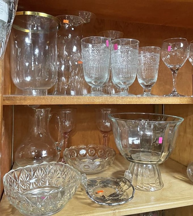 Crystal and glassware that survived decades of dinner parties stand ready for your next celebration&mdash;champagne tastes on a root beer budget.