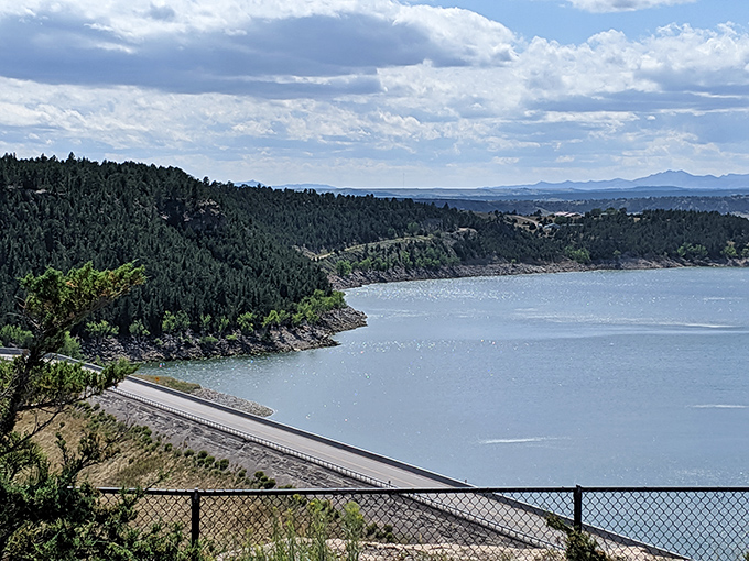 Engineering meets wilderness at Glendo Dam. Proof that sometimes humans and nature can create something spectacular together.