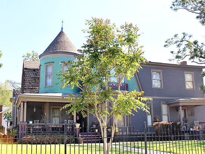 Victorian charm meets Oklahoma hospitality in this historic home. That turquoise turret isn't just architectural whimsy&mdash;it's a landmark that makes house-hunting more interesting.