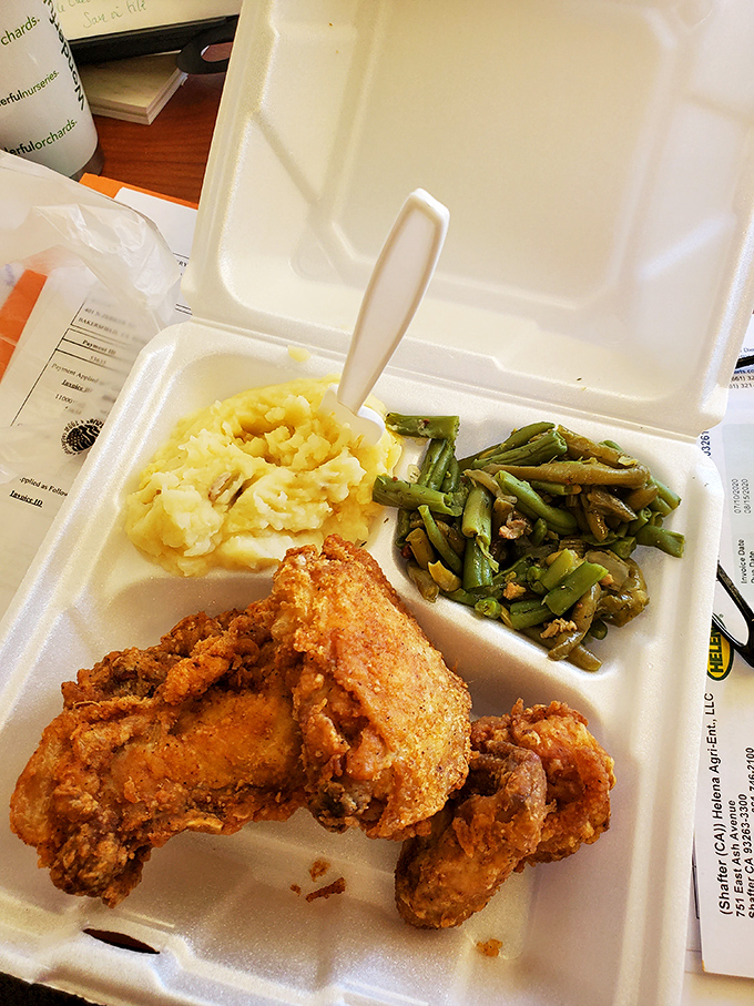 Fried chicken, mashed potatoes, and green beans&mdash;the holy trinity of comfort food that makes you want to call your mother and apologize for ever complaining about dinner.
