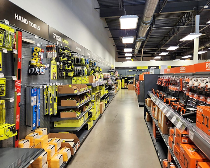 Hardware heaven stretches before you with perfectly organized tools that promise weekend projects will finally get finished. Your garage is jealous already.