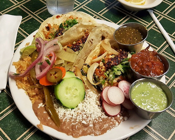 This plate is a colorful celebration of Southwestern flavors&mdash;where beans, rice, and handmade tortillas come together in a fiesta that your taste buds won't soon forget.