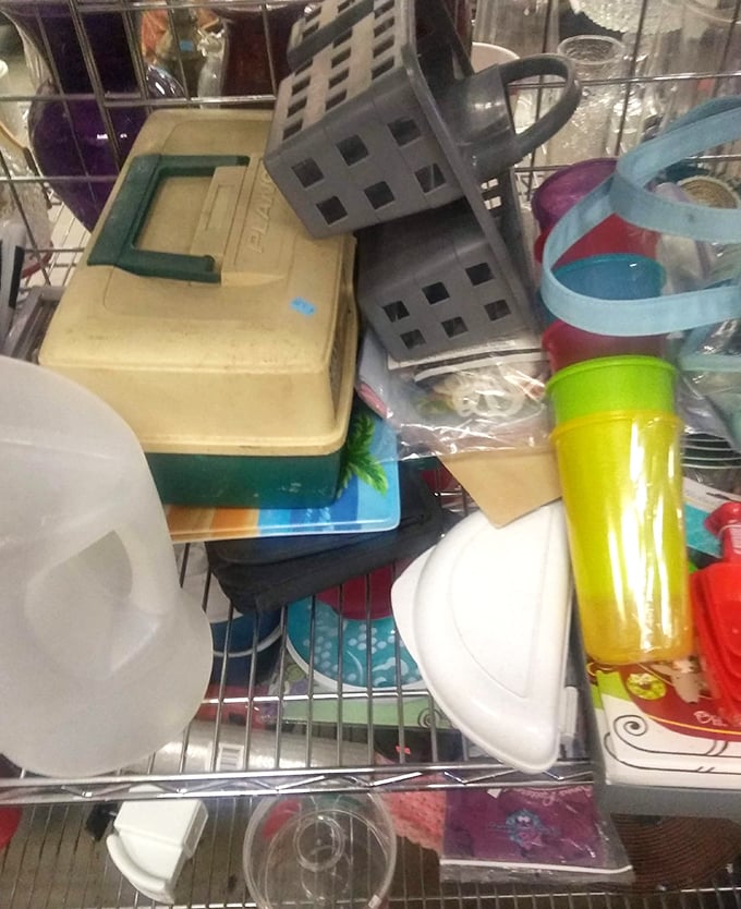 Kitchen gadget roulette &ndash; where mysterious utensils and colorful containers await adoption by cooks brave enough to give them a second life.