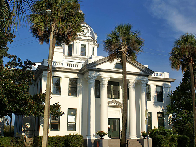 The courthouse's gleaming white columns and dome create a postcard-perfect scene that's been stopping travelers in their tracks for generations.