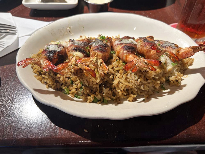 Rice never had it so good&mdash;playing host to these perfectly grilled shrimp that look like they're doing a victory lap around the plate.