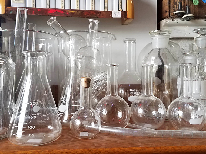 Laboratory glassware that once measured scientific breakthroughs now measures the imagination of creative decorators and collectors.