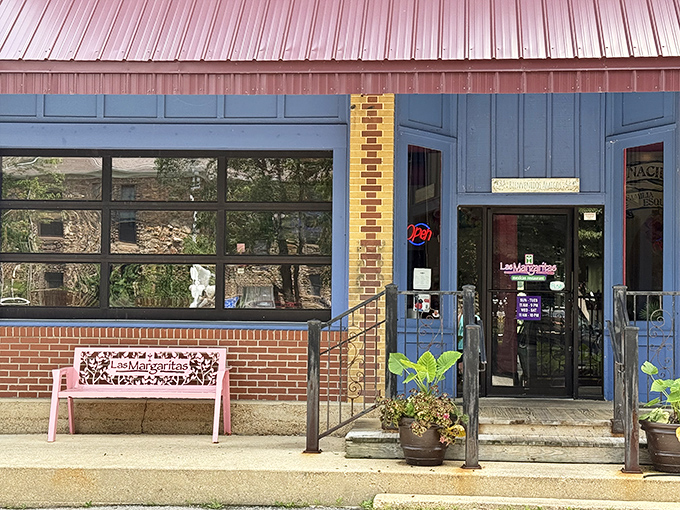 Las Margaritas adds a splash of color to Main Street, where the pink bench outside invites you to savor your meal and watch small-town life unfold.