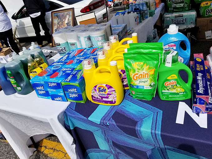 Household essentials at flea market prices—because saving on Tide means more money for the treasures you actually came for.