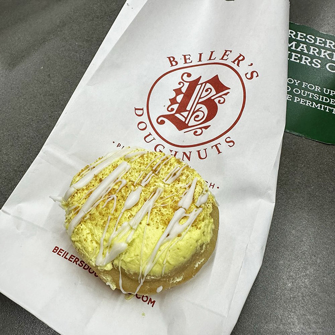 Sunshine in doughnut form! This lemon creation on its branded paper bag is practically begging for its Instagram moment.