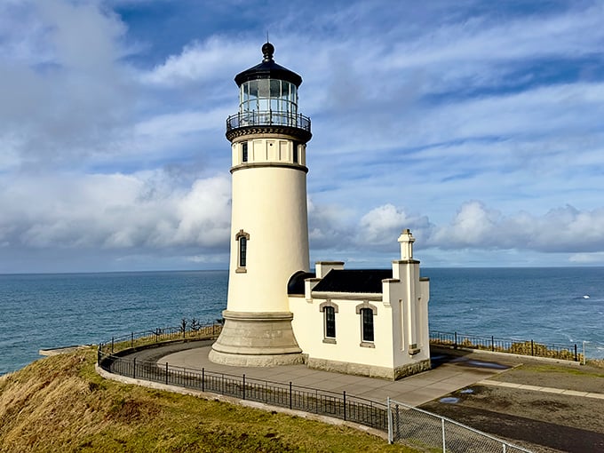 North Point's lighthouse stands guard where the Columbia meets the Pacific, a postcard-perfect scene that's been stopping travelers in their tracks since 1856.