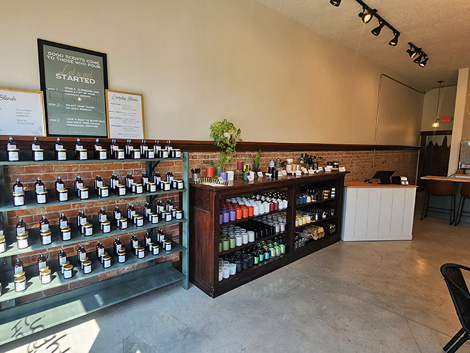 Light House Candle Studio offers a rainbow of scented possibilities, proving that small-town shopping can still deliver big-city variety.