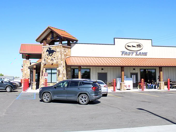 The Fast Lane convenience store serves as Shoshoni's modern-day trading post, where travelers fuel up before venturing into Wyoming's wide-open spaces.