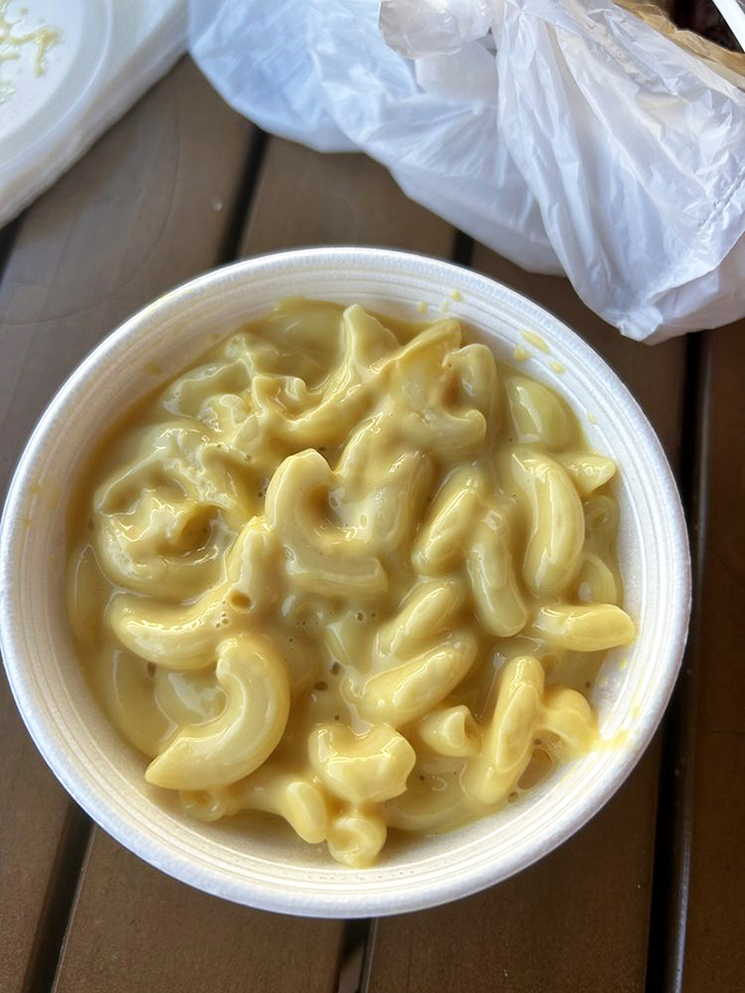Mac and cheese that's actually cheesy&mdash;not that bland, yellow stuff from your childhood, but rich, creamy comfort in a cup.