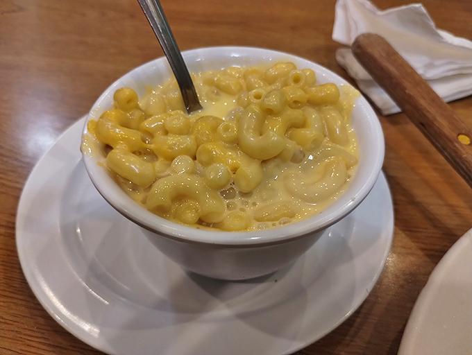 Mac and cheese that doesn't need truffle oil or fancy breadcrumbs&mdash;just honest, molten cheese hugging each pasta piece like it means it.