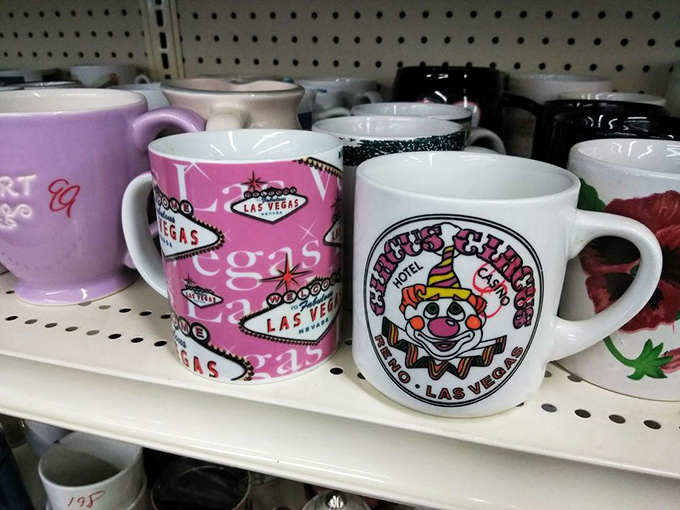 Souvenir mugs: the archaeological evidence of vacations past. That Las Vegas cup might have seen things it's not telling.