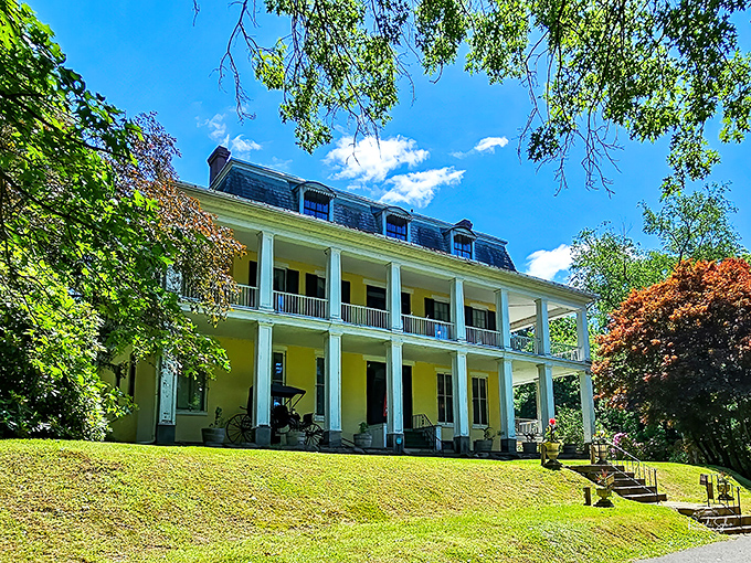 This stately mansion stands as elegant today as when it was built. History with a front porch that begs for lemonade sipping.