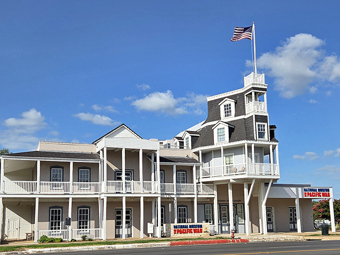 The National Museum of the Pacific War stands as an unexpected treasure in the Hill Country, its distinctive architecture hinting at the remarkable exhibits within.