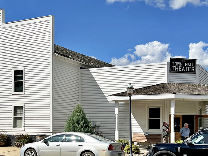 The Town Hall Theater doesn't need Broadway's neon &ndash; its classic white clapboard speaks volumes about small-town entertainment traditions.
