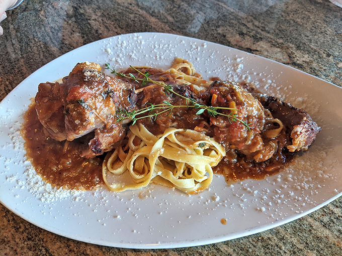 Ossobuco with handmade pasta &ndash; a dish so tender it practically surrenders to your fork. The sauce alone would make an Italian grandmother weep with joy.