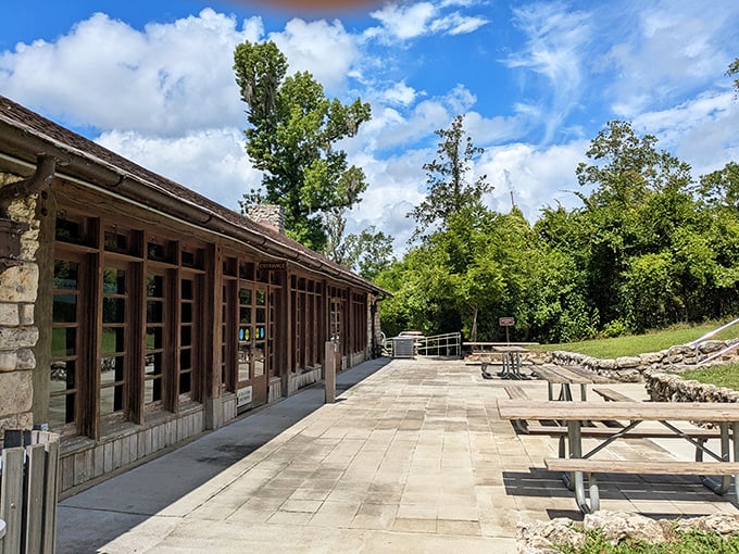 Rustic elegance: The stone visitor center, built by CCC workers nearly a century ago, stands as a testament to craftsmanship that harmonizes with its natural surroundings.