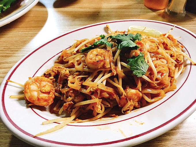 Pad Thai that dances on your taste buds like it's auditioning for Thailand's Got Talent. Those plump shrimp are the star performers.