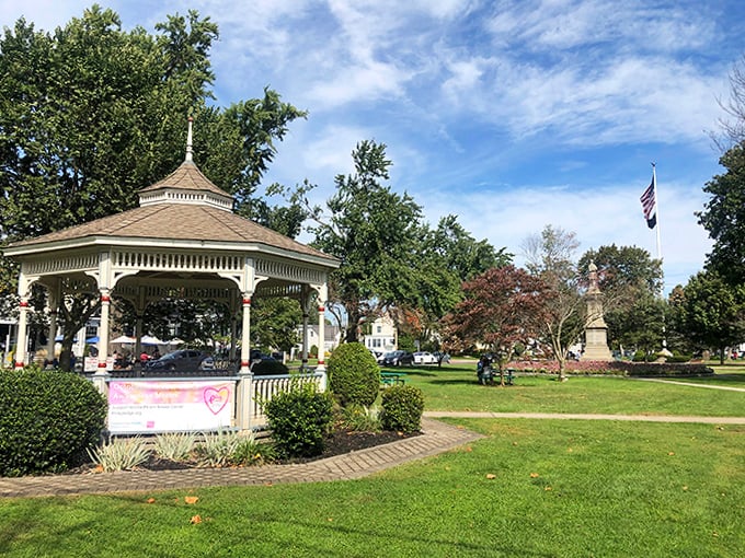 The town green gazebo hosts everything from summer concerts to quiet moments with a book. Community happens here, one gathering at a time.