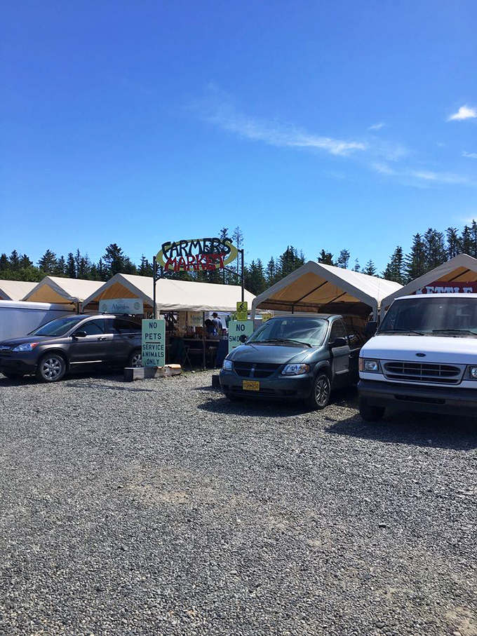 The parking lot tells the story&mdash;Subarus and pickup trucks gather like old friends, their drivers inside hunting for the season's first tomatoes or last-of-summer berries.