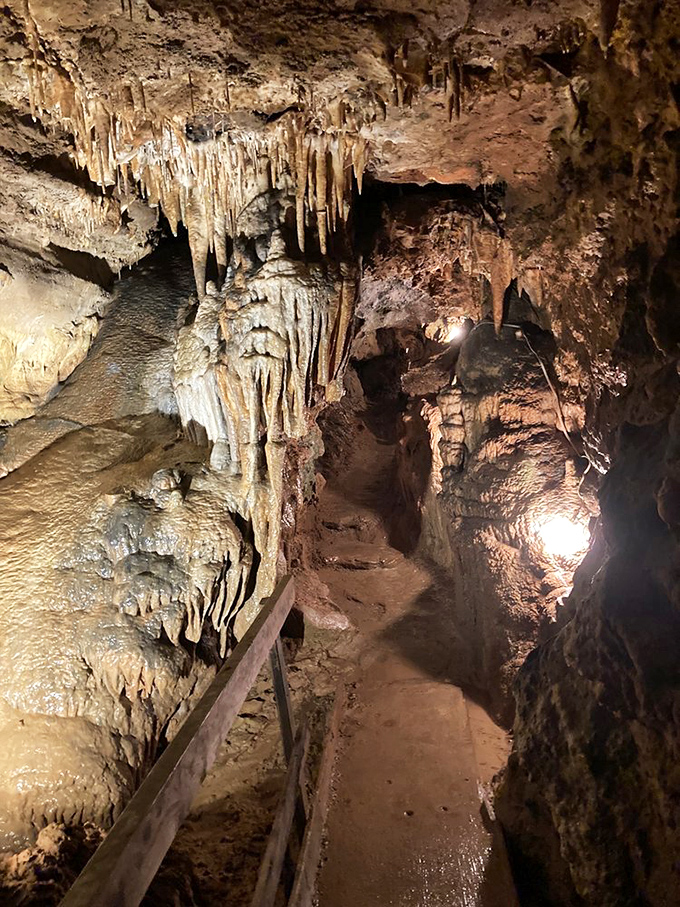 Walking this pathway feels like strolling through Earth's art gallery, where every formation tells a story millions of years in the making.