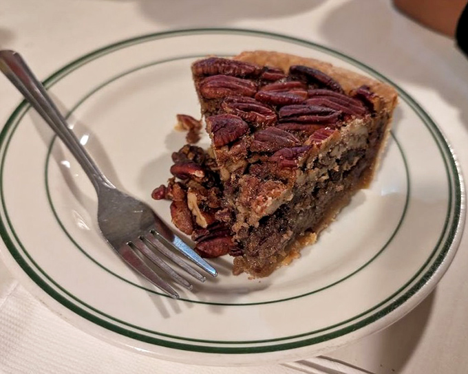 Pecan pie that could make your grandmother jealous—each nutty bite a testament to doing things right.