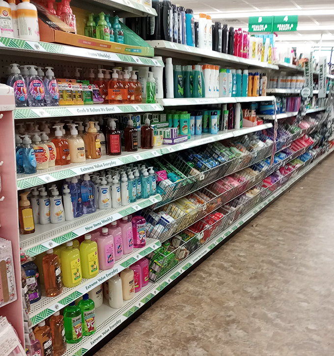 The personal care aisle: a colorful array of soaps and lotions proving that smelling good doesn't require smelling salts when you see the bill.
