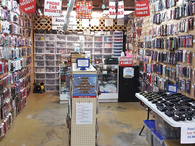 The modern meets the market! This tech accessory haven proves flea markets aren't just about vintage finds&mdash;they're keeping up with our digital demands too.