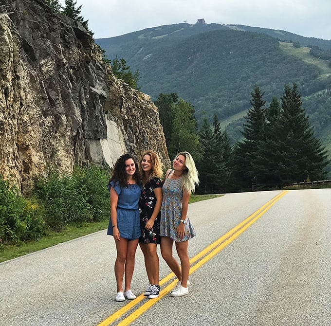 The perfect road trip photo doesn't exi&mdash; Oh wait, here it is, complete with dramatic rock face and mountain backdrop.