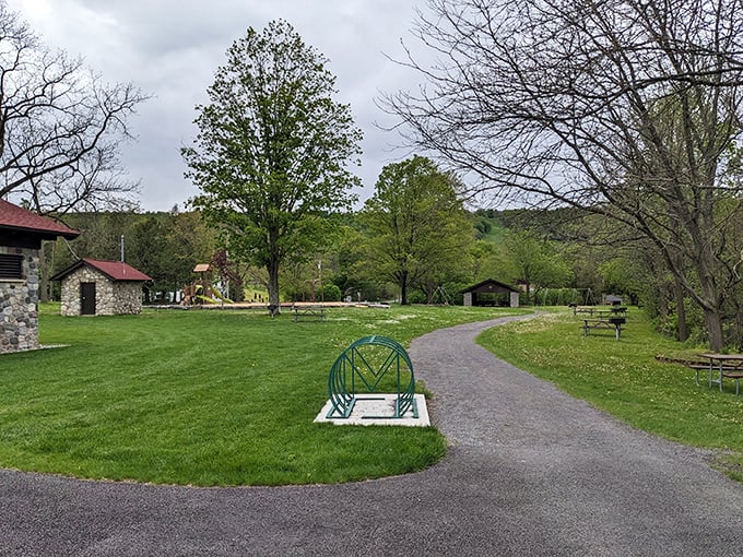 The park's picnic area: where sandwiches taste 37% better simply because you're eating them within earshot of a roaring waterfall.