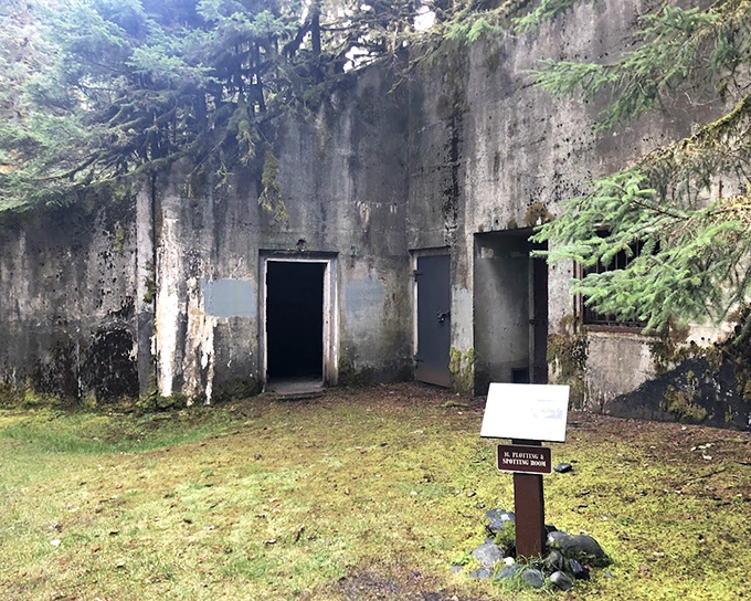 History's waiting room: This abandoned military structure now hosts more moss than meetings, creating an atmospheric glimpse into Alaska's wartime past.