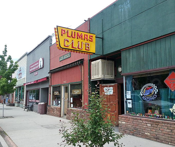 The Plumas Club's vintage neon sign has likely witnessed more local stories, celebrations, and secrets than any other establishment in town &ndash; if only those walls could talk.