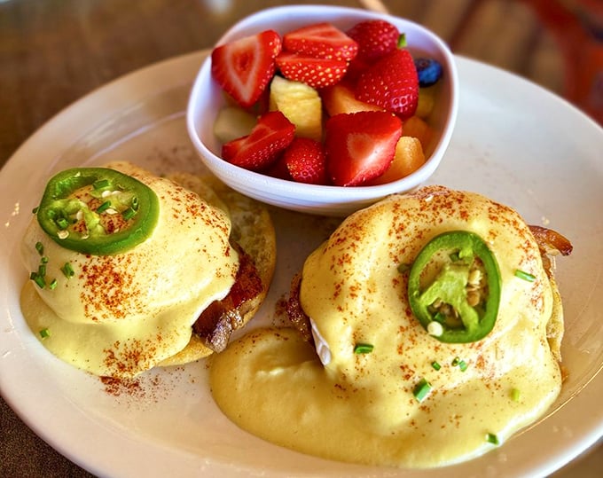 Benedict dishes that make you question everything you thought you knew about breakfast. Those jalape&ntilde;o slices aren't just garnish&mdash;they're exclamation points!