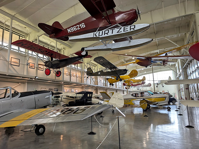 The Port Townsend Aero Museum suspends history from the ceiling&mdash;vintage aircraft hover like mechanical time capsules above admirers.