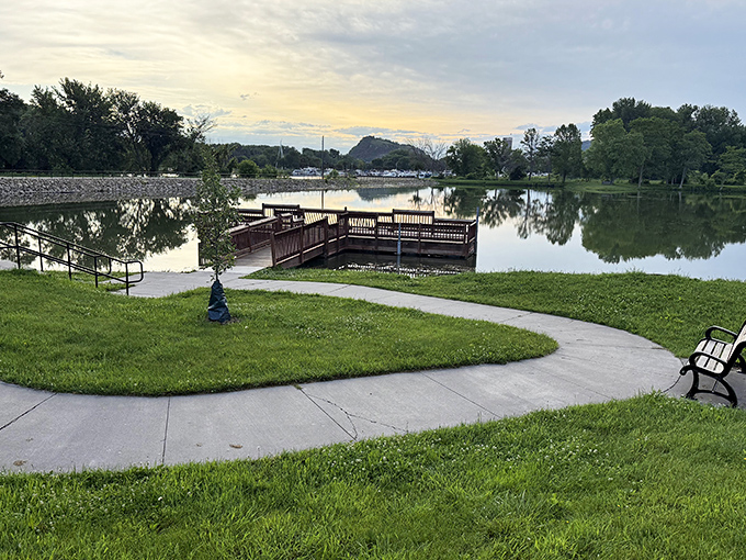 Pottery Pond Park offers the kind of serene water views that make you want to skip rocks, skip work, and maybe skip town to move here.