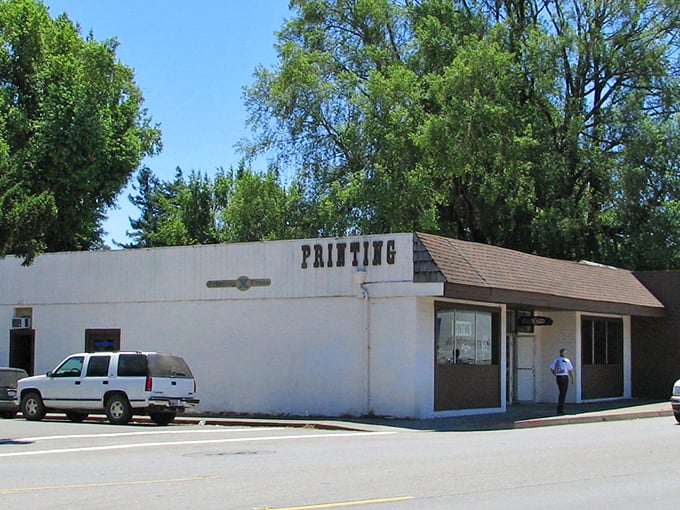 Even the printing shop in Willits has character &ndash; a reminder that in small towns, businesses still serve community needs rather than algorithmic trends.