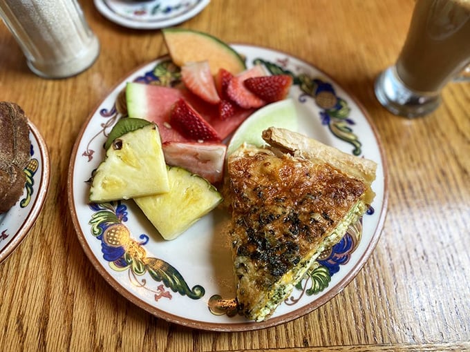 Quiche and fresh fruit &ndash; the breakfast power couple that makes you feel virtuous and indulgent all at once.