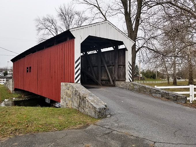 Even on gray days, the bridge stands as a vibrant reminder that some things were built to outlast changing weather and passing trends.