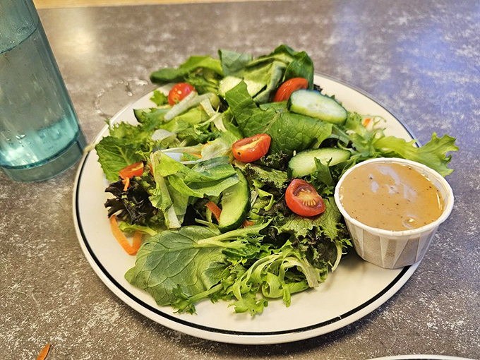Yes, they do salads too—fresh, vibrant, and guilt-free. The perfect option for those who want to save their calorie splurge for dessert.